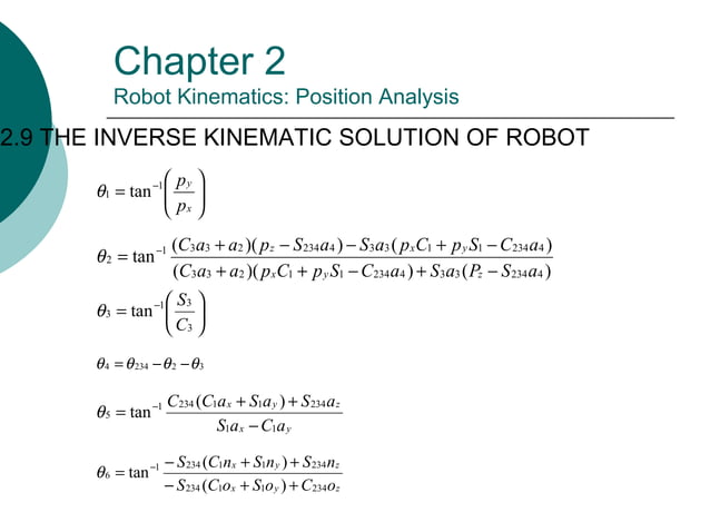 Chapter 2 robot kinematics | PPT | Physics | Science