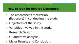 CHAPTER 2 - RRL - Practical Research 2 - SHS | PPTX