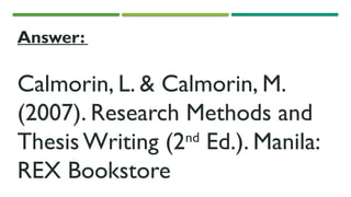 CHAPTER 2 - RRL - Practical Research 2 - SHS | PPTX
