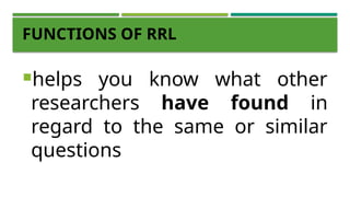 CHAPTER 2 - RRL - Practical Research 2 - SHS | PPTX