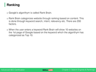 Chapter 2: Search Engines & Rankings | PPT