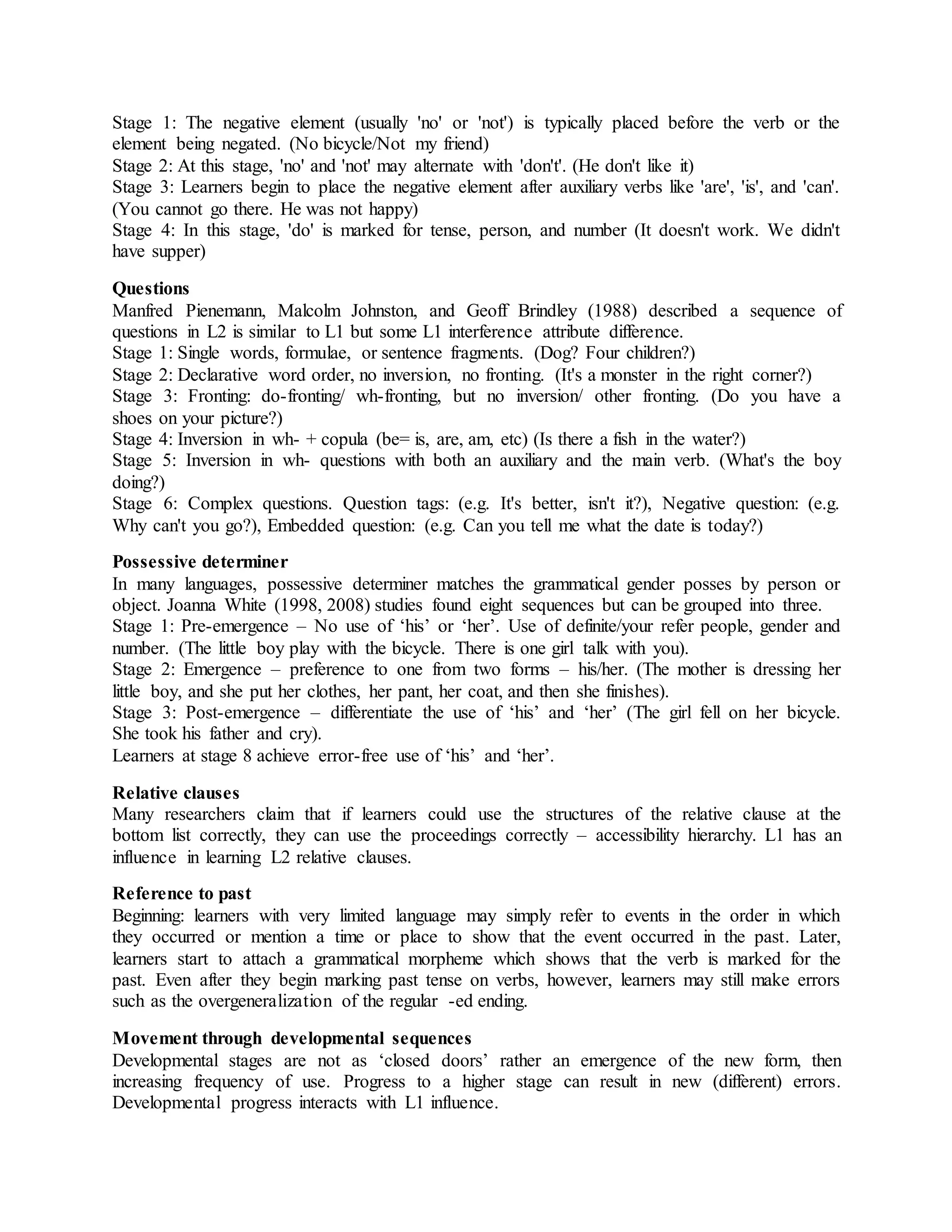 Chapter 2 second language learning | DOCX