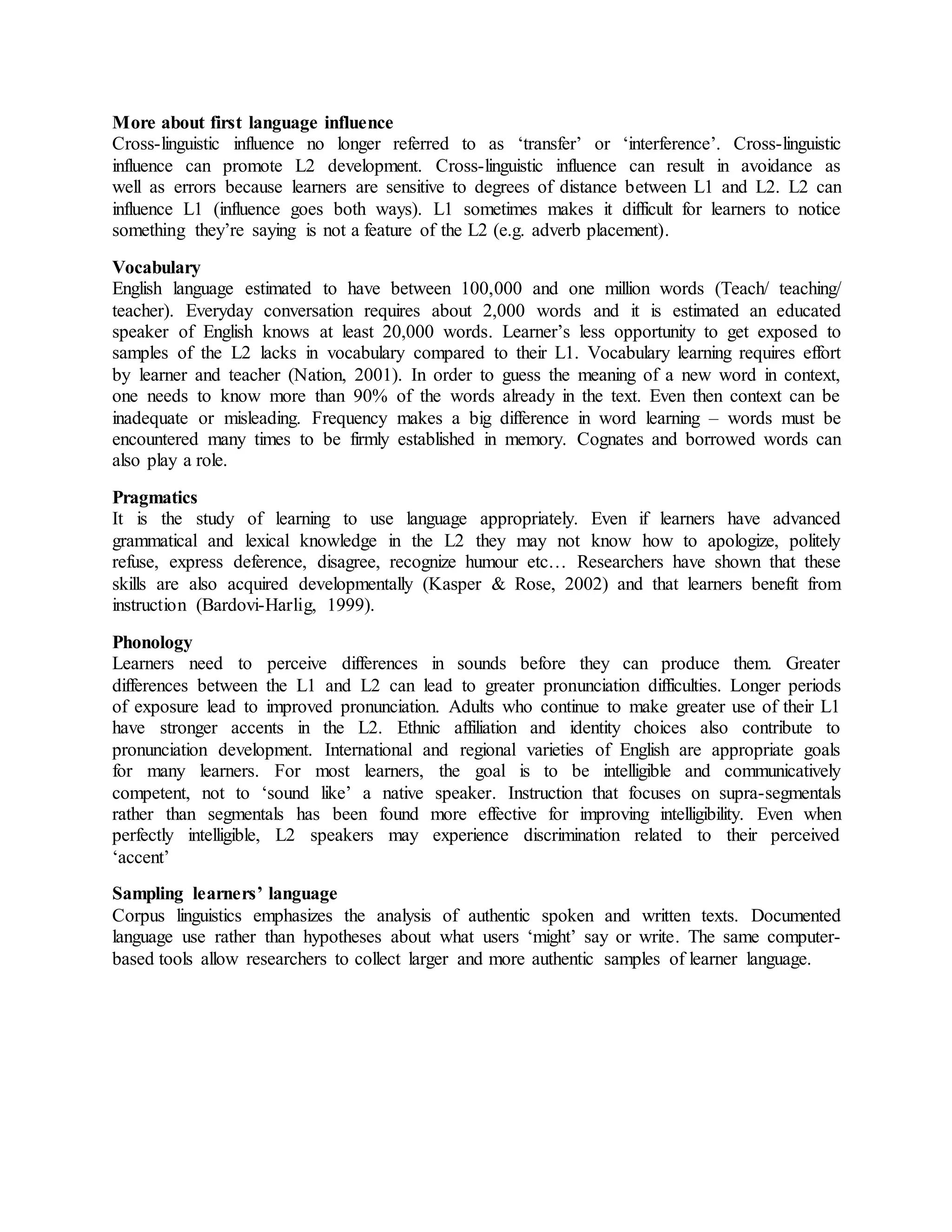 Chapter 2 second language learning | DOCX