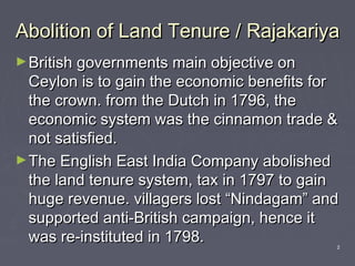 Chapter 2 socio - economic changes under the british colonial | PPT