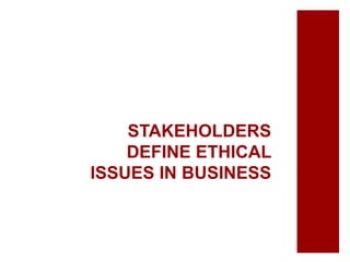 Chapter 2 Stakeholder Relationships, Social Responsibility, & Corporate ...