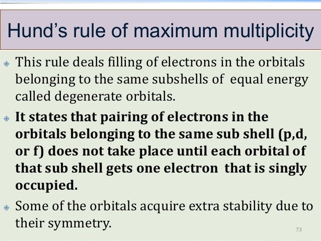 Hunds Rule Of Maximum Multiplicity