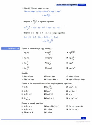 Chapter 2 surds indicies logarithms | PDF