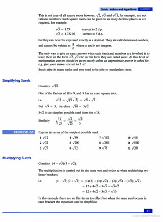 Chapter 2 surds indicies logarithms | PDF