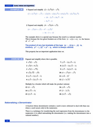 Chapter 2 surds indicies logarithms | PDF
