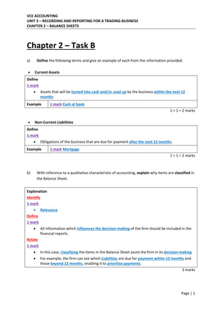 Chapter 2 - Balance Sheets Task B Solutions | PDF