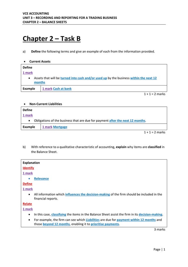 Chapter 2 - Balance Sheets Task B Solutions | PDF