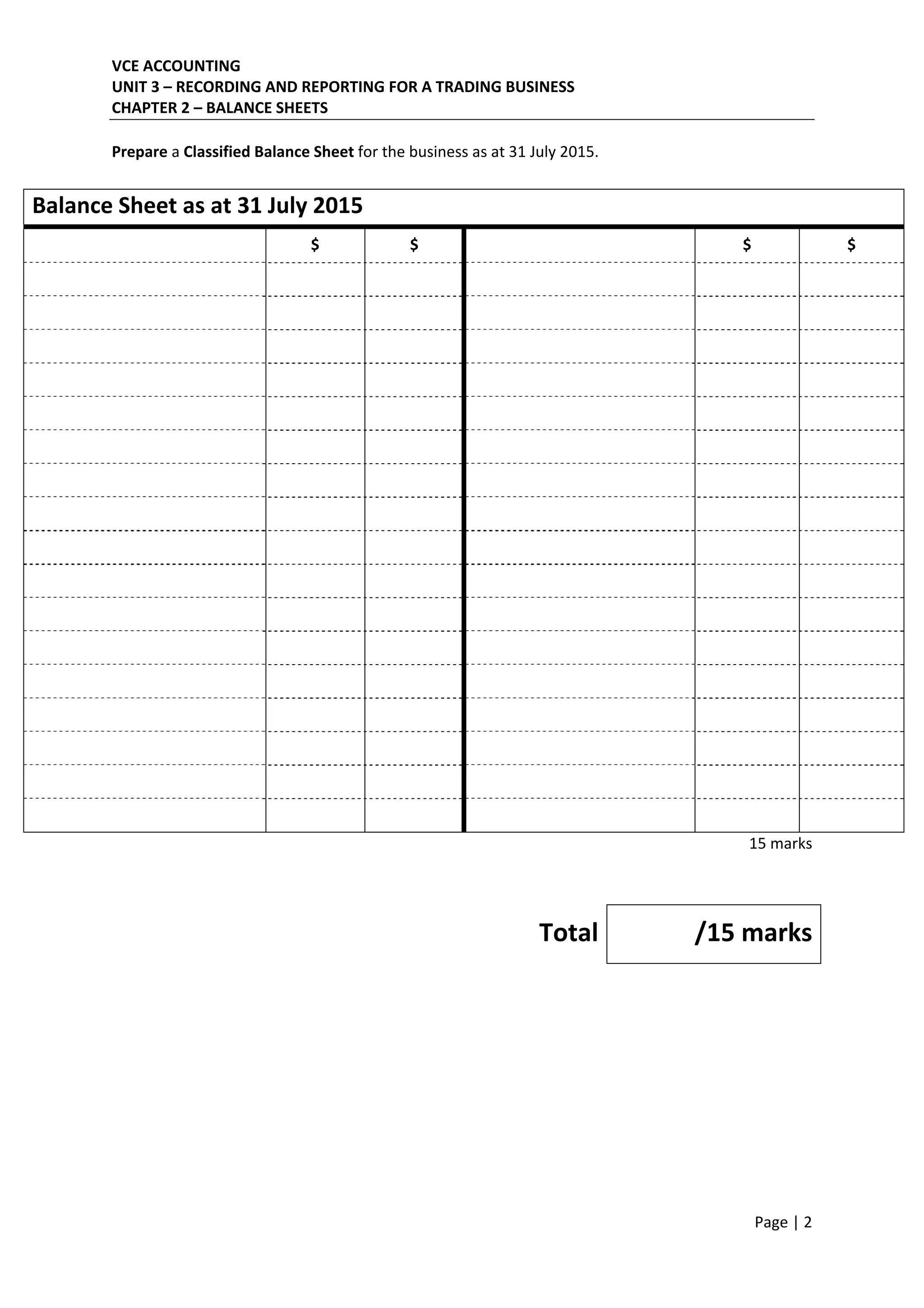 Chapter 2 - Balance Sheets Task D | PDF