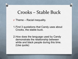 Chapter 2 the bunkhouse and racism | PPTX