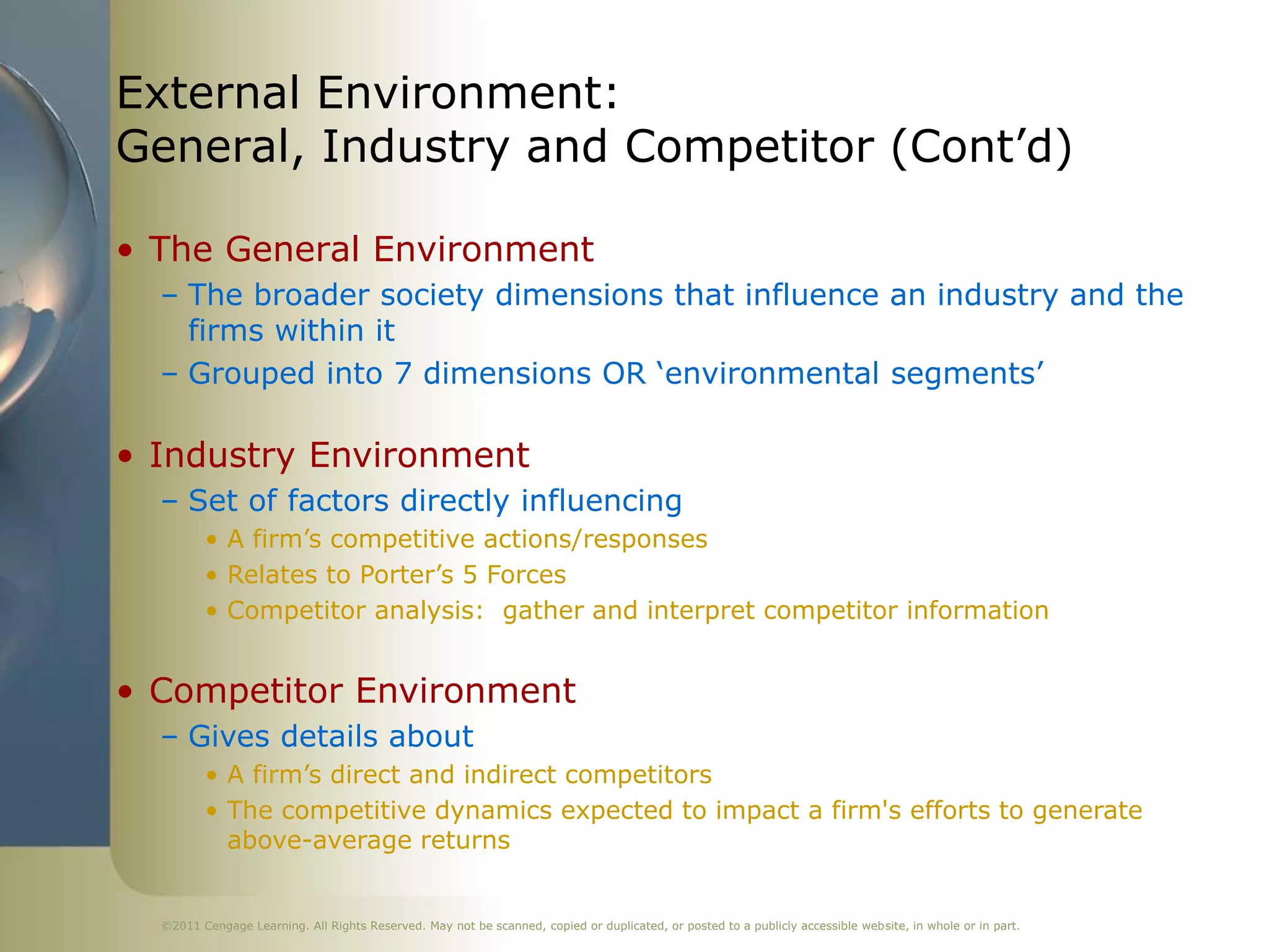 Chapter 2 the external environment- opportunities threats industry ...