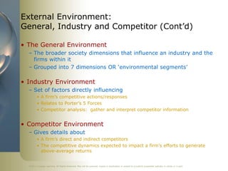 Chapter 2 the external environment- opportunities threats industry ...
