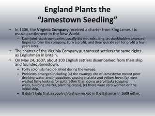 Chapter 2 - The Planting of English America | PPT