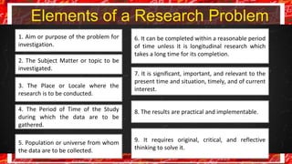 CHAPTER 2 - THE RESEARCH PROBLEM | PPTX | Educational Assessment ...