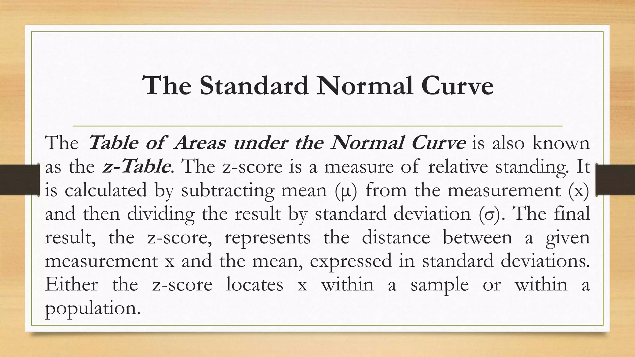 Chapter 2 understanding the normal curve distribution | PPTX
