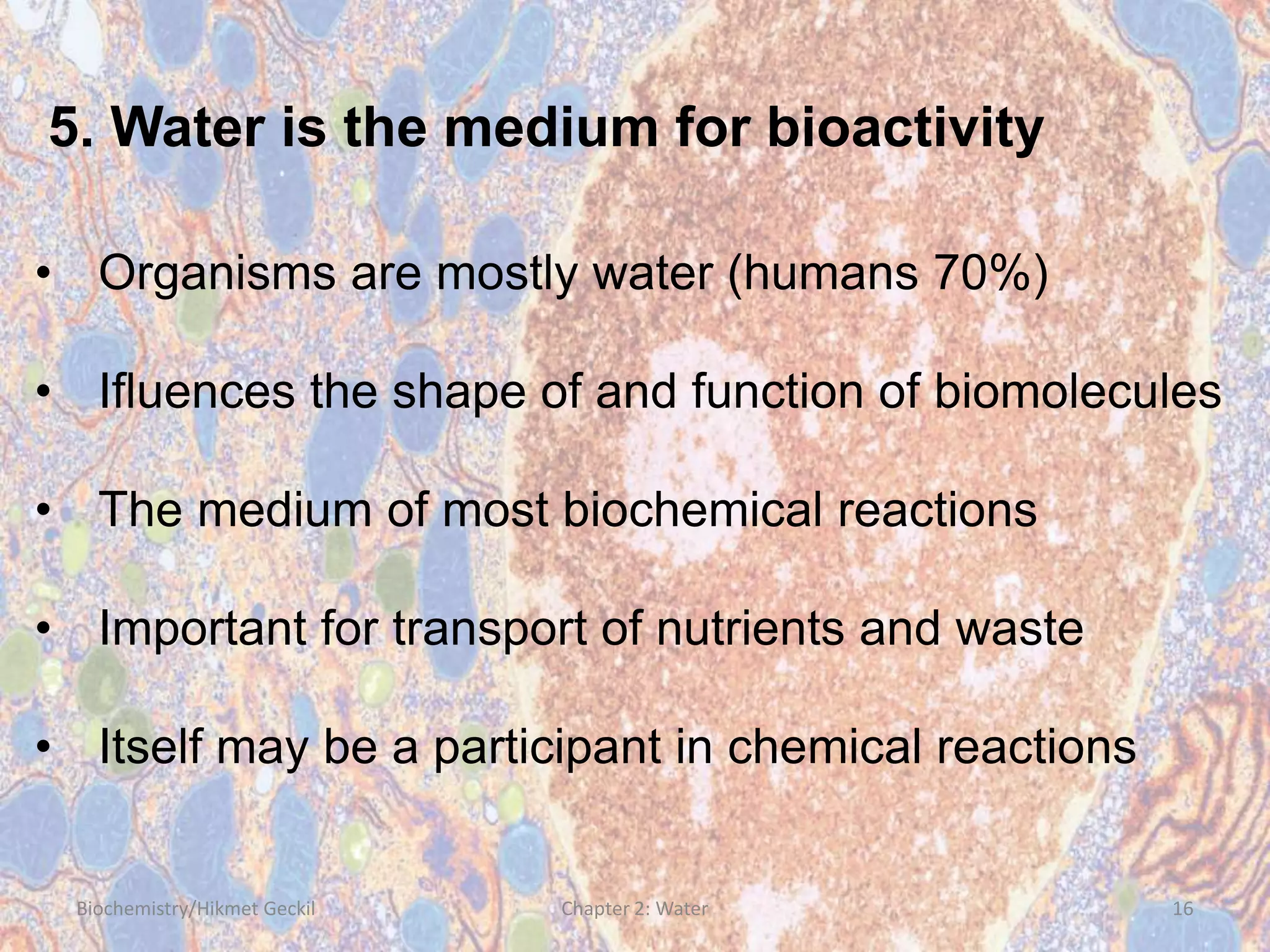 Chapter 2: Water, the unique solvent of life | PPSX