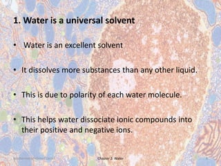 Chapter 2: Water, the unique solvent of life | PPSX