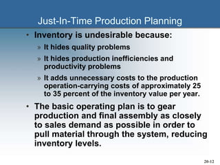 Chapter 20 Production and Inventory Control | PPTX
