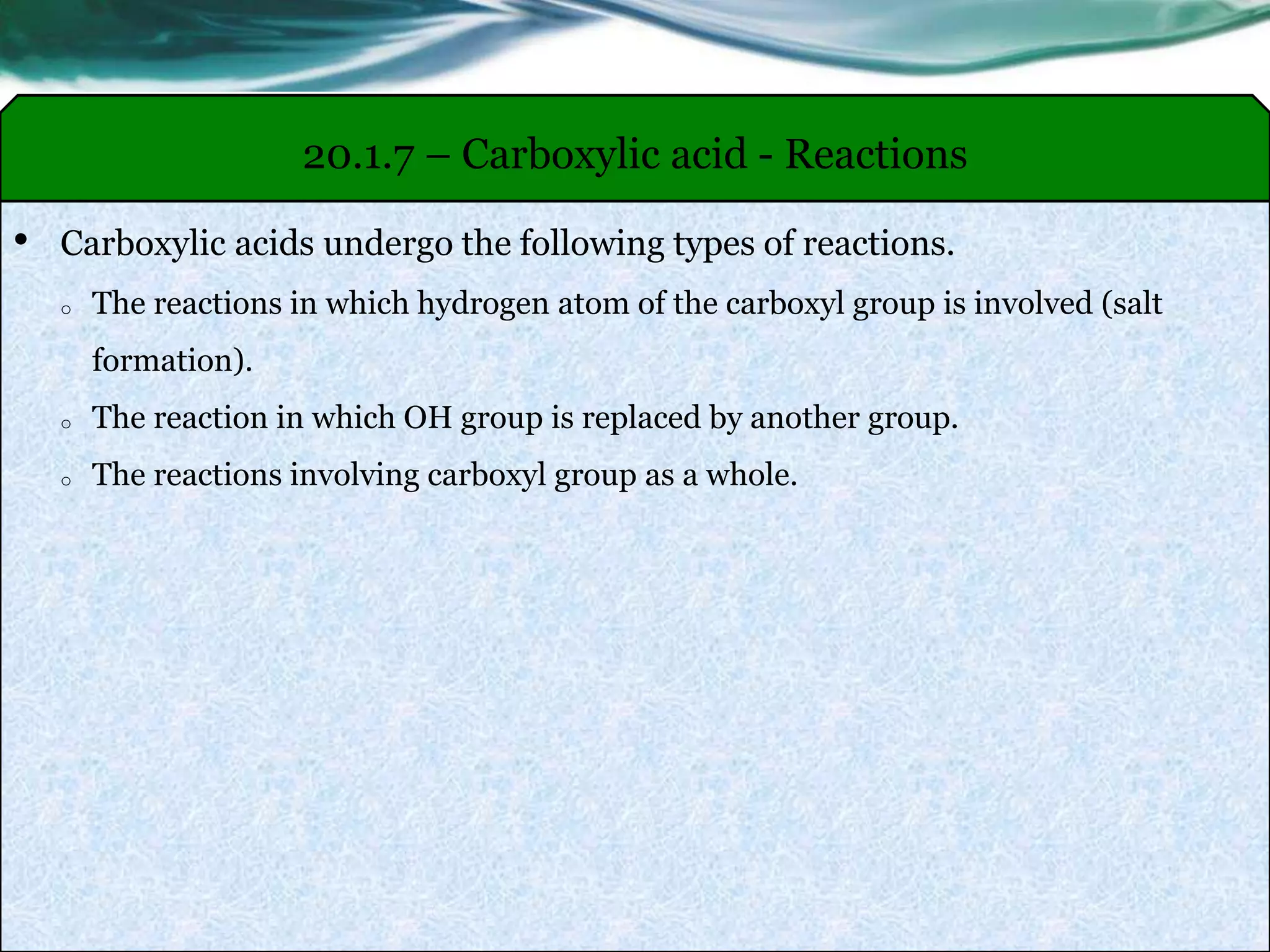 Chapter 20 carboxylic acids and functional derivatives | PPTX