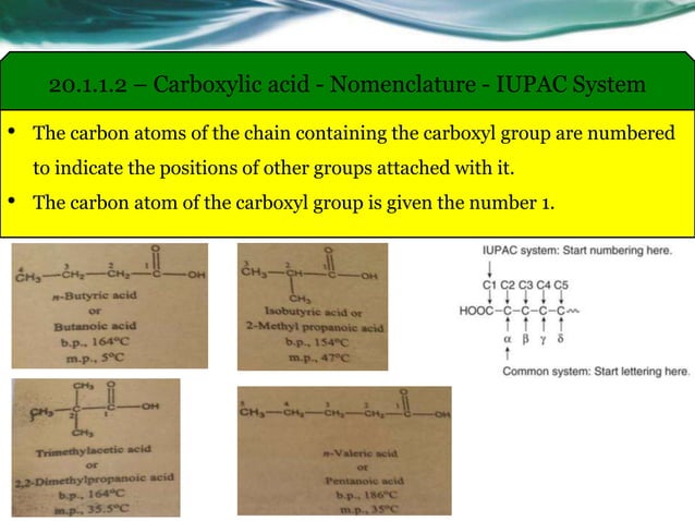 Chapter 20 carboxylic acids and functional derivatives | PPTX | Chemistry | Science