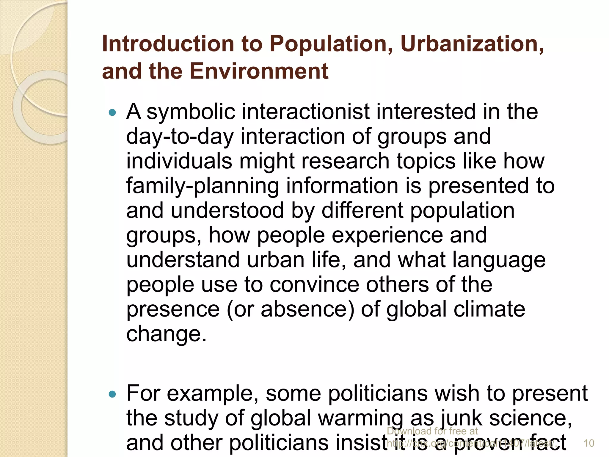 Chapter 20 population, urbanization, and the environment | PPTX