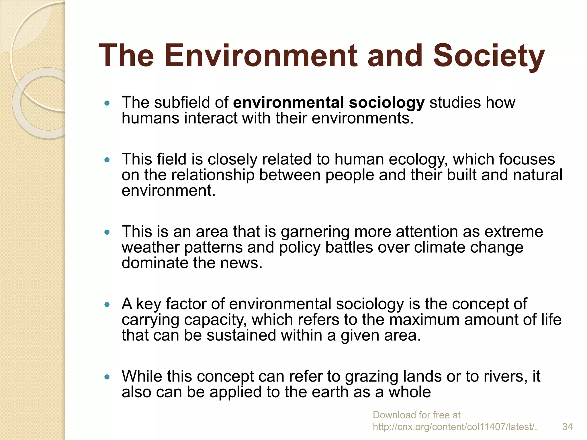 Chapter 20 population, urbanization, and the environment | PPTX