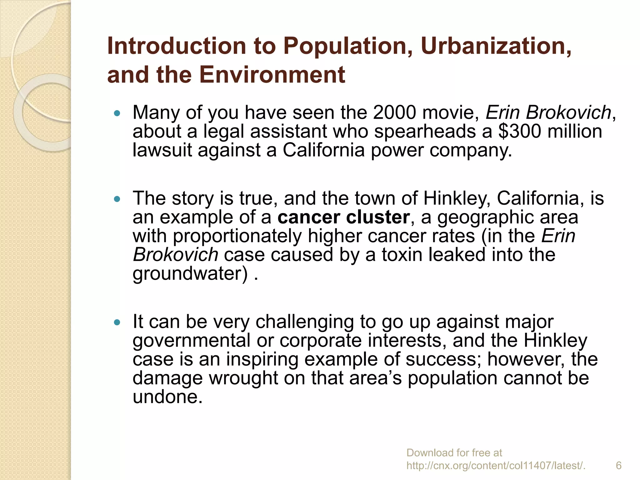 Chapter 20 population, urbanization, and the environment | PPTX