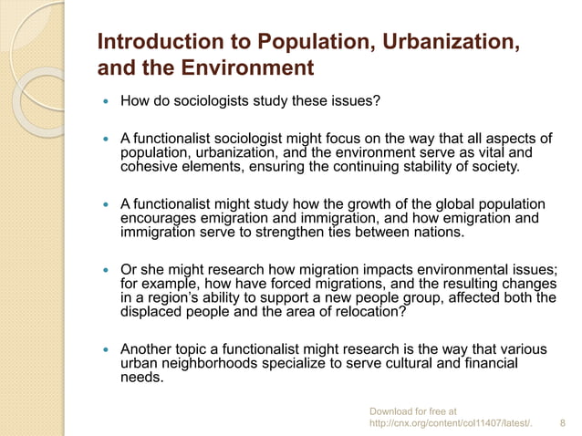 Chapter 20 population, urbanization, and the environment | PPTX