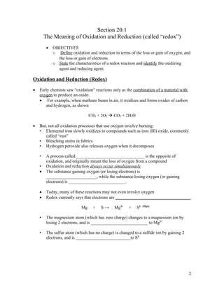 Chemistry - Chp 20 - Oxidation Reduction - Notes | PDF