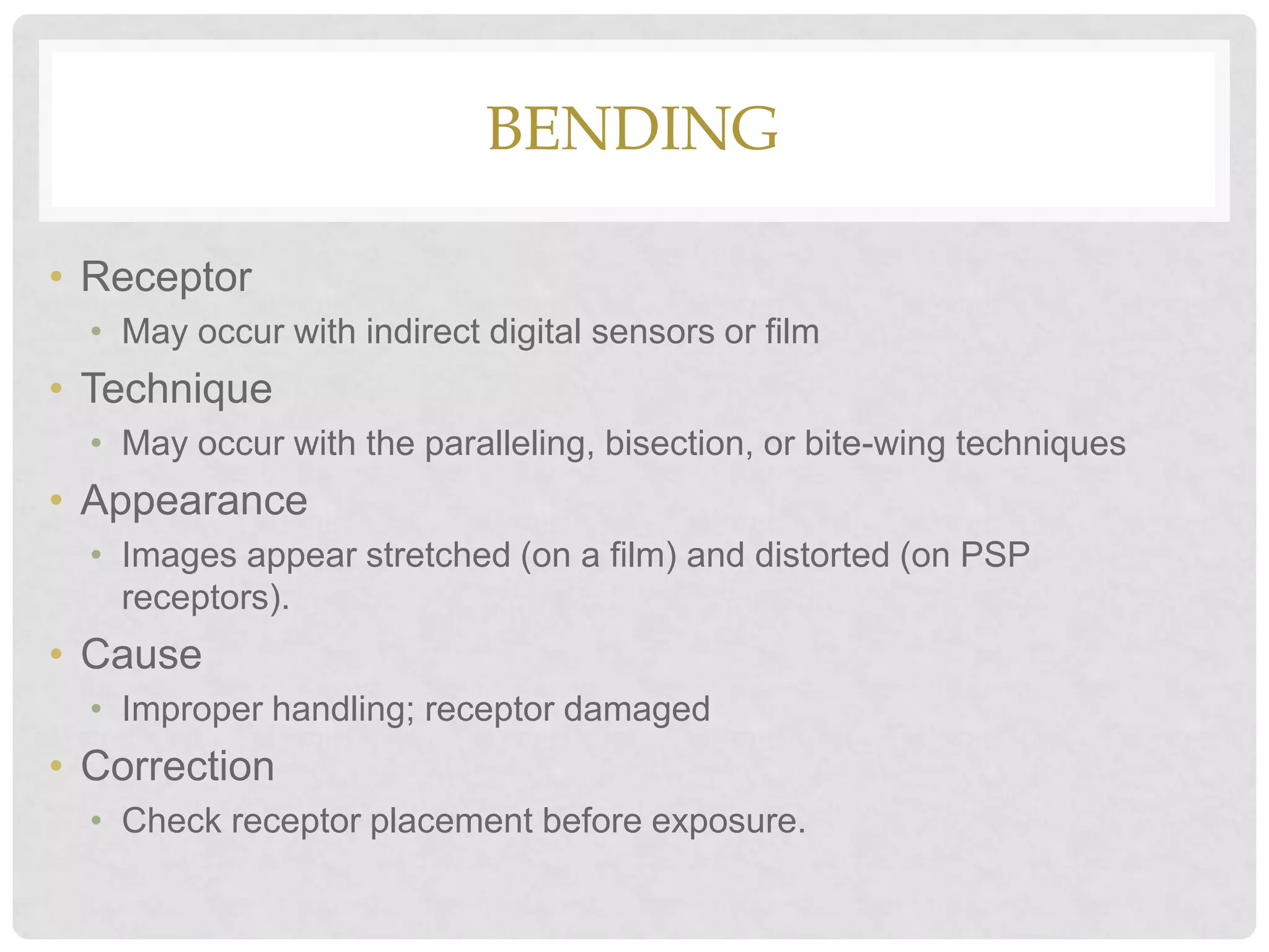 Chapter 20: Exposure and Technique Errors | PPT