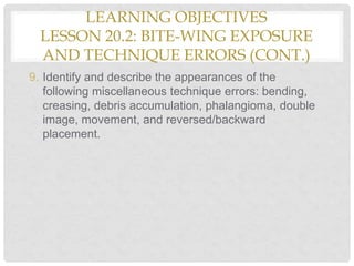 Chapter 20: Exposure and Technique Errors | PPT