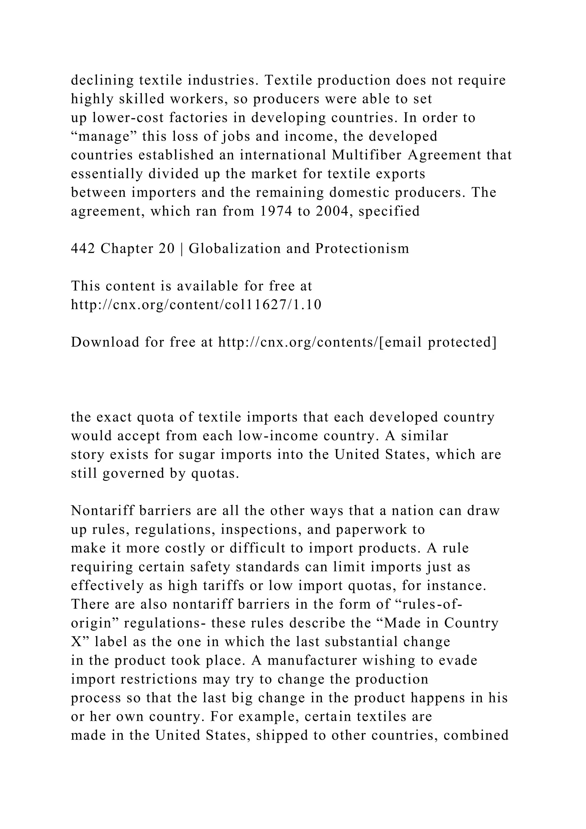 Chapter 20 Globalization and Protectionism in the text Princi.docx