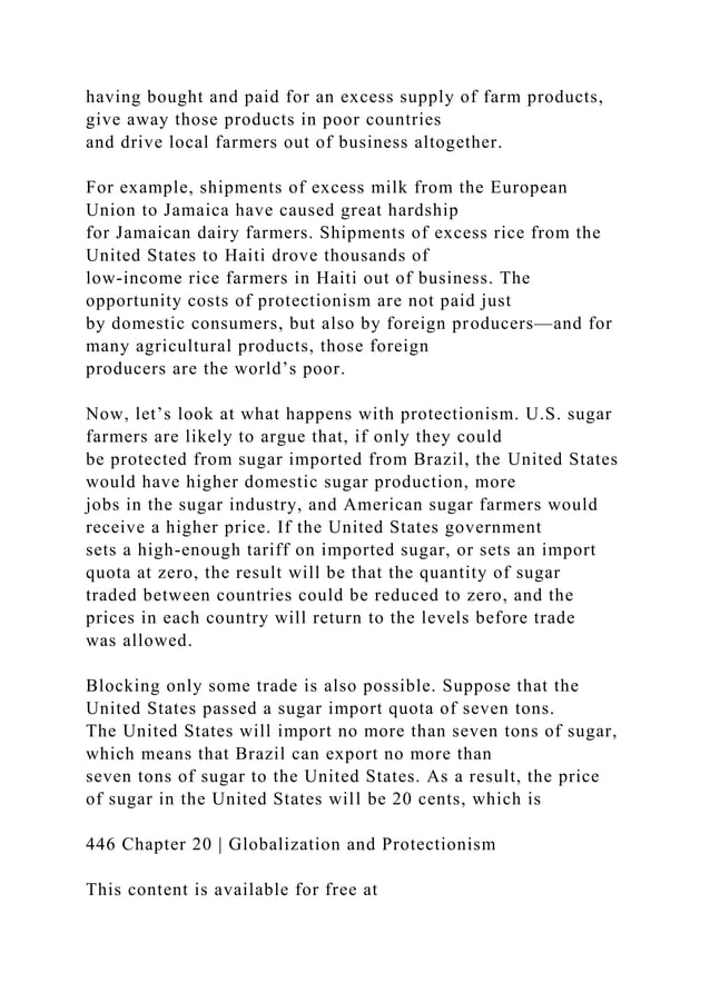 Chapter 20 Globalization and Protectionism in the text Princi.docx