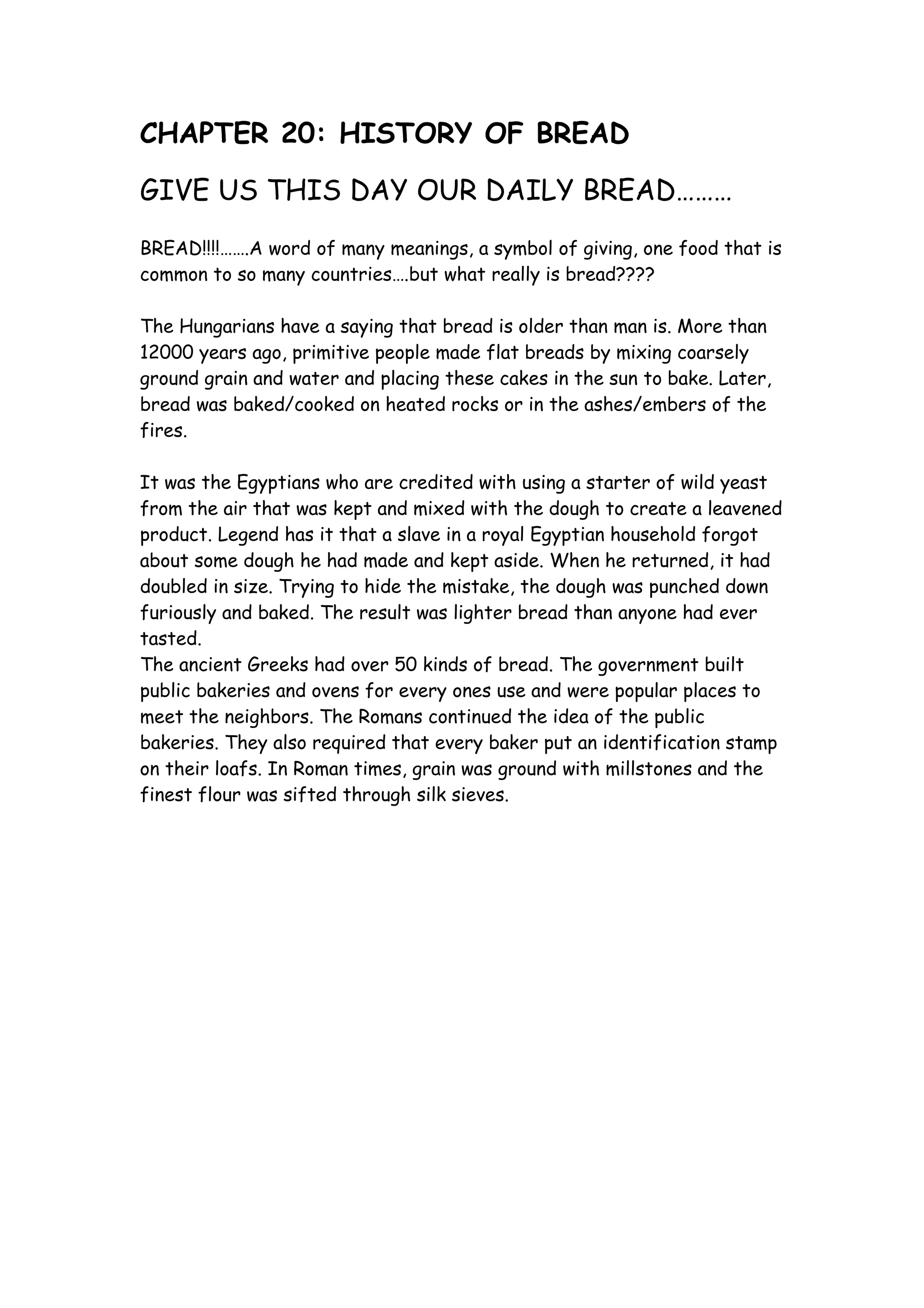 Chapter 20 history of bread | DOC
