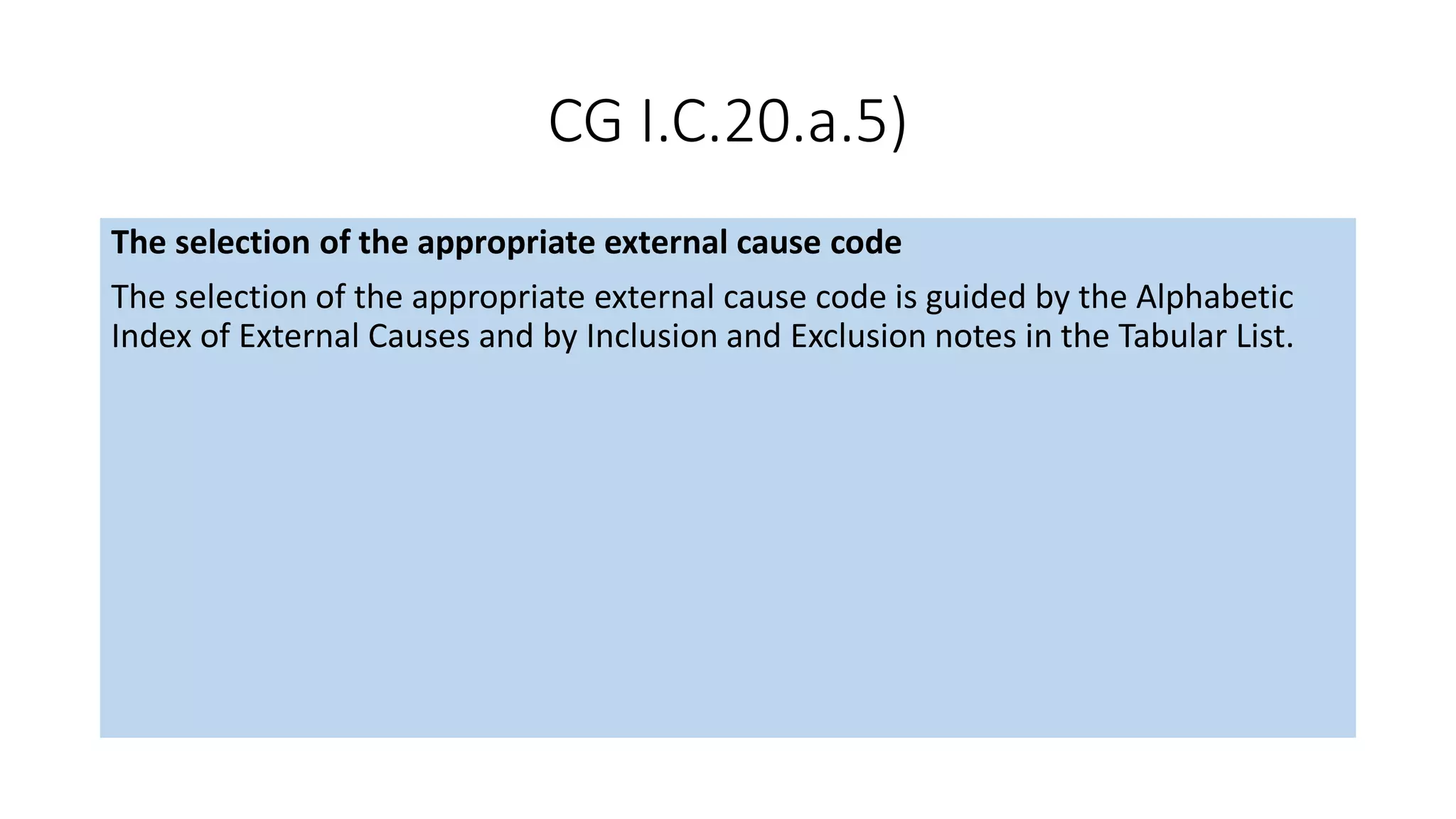 Chapter 20 ICD-10-CM Coding Guidelines 2019 | PDF