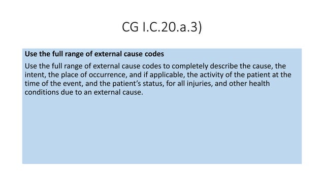 Chapter 20 ICD-10-CM Coding Guidelines 2019 | PDF