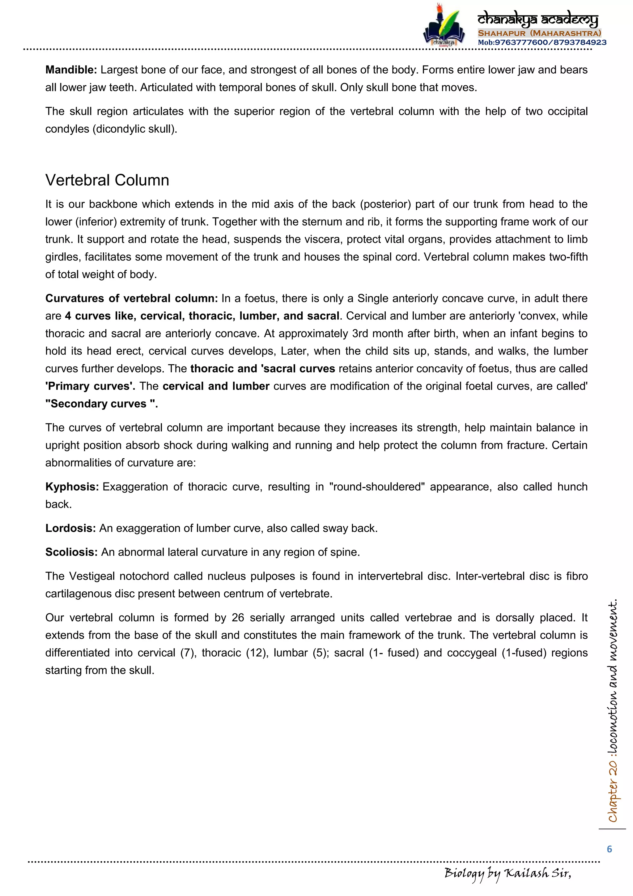 Chapter 20 locomotion and movement | PDF