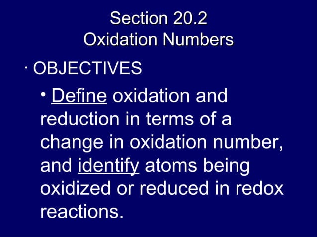 Chemistry - Chp 20 - Oxidation Reduction Reactions - PowerPoint | PPT ...