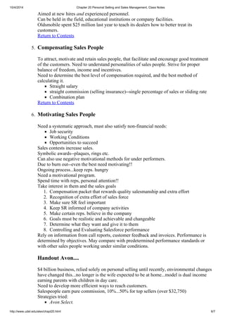 Chapter 20 personal selling and sales management, class notes | PDF ...