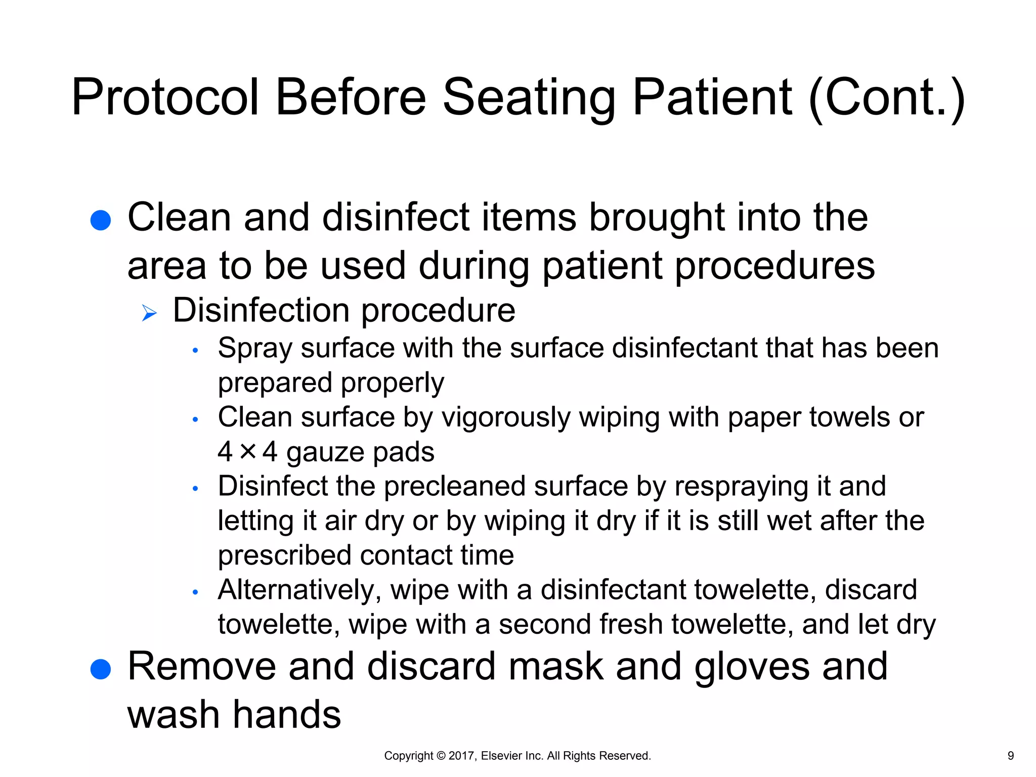 Chapter 20: Asepsis Protocols, SOP's and Checklists | PPTX