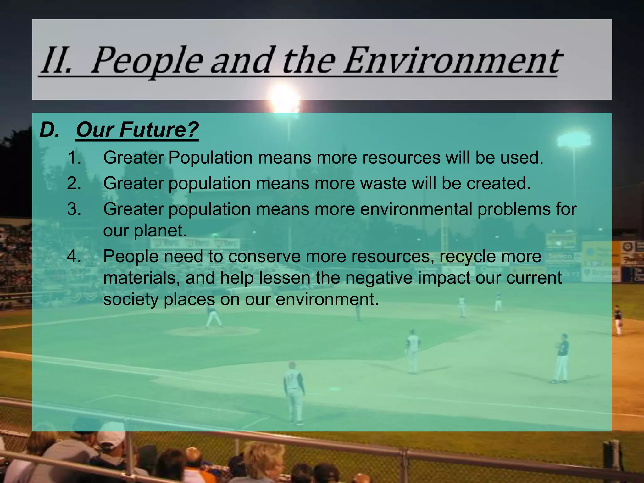 Chapter 20 section 1 notes (population impact on the environment) | PPTX