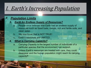 Chapter 20 section 1 notes (population impact on the environment) | PPTX