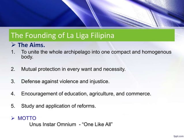 Chapter 21 second homecoming and the La Liga Filipina | PPTX