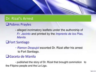 Chapter 21 second homecoming and the La Liga Filipina | PPTX