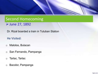 Chapter 21 second homecoming and the La Liga Filipina | PPTX