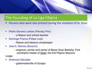 Chapter 21 second homecoming and the La Liga Filipina | PPTX