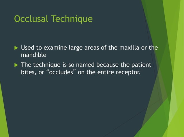 Chapter 21: Occlusal and Localization Technique | PPT